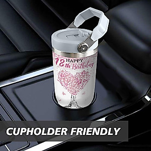 Dcohluk 18 Year Old Girl Birthday Gifts Ideas for 40oz Tumbler Best Gift for 18 Year Old Girl, Mothers Day 18th Birthday Mug 18th Birthdays Gifts for Girls, Stainless Steel Cup with Handle & Straw