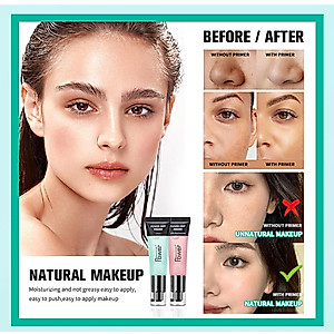 2 Pcs Power Grip Primer for Face Foundation,Hydrating Base Face Primer Gel Long-Wear Primer Foundation Face Moisturizes Makeup for Oily and Dry Skin (Evens Skin Tone+Hydrates Skin)