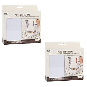 Pack of 48 White Party Favor Milk Cartons - Ready to Personalize Cafeteria Milk Gift Boxes for Wedding, Birthday Party, Baby Shower and Bridal Shower Favors (Size: 3" L x 3" W x 5" H)