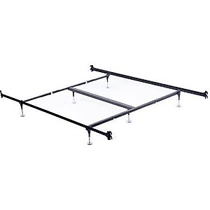 WSilver Products Hook-On Bed Frame with Headboard & Footboard Brackets W/Adjustable Guides Queen King
