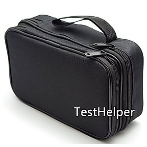 TestHelper TH19 Double Layered Padded Carrying Zipper Soft Case with Wrist Strap Use for Multimeter Meter