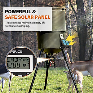 6V Solar Panel for Deer Feeder, Efficient Solar Panel Charger w/Adjustable Mounting Bracket & Alligator Clips, 6V Solar Panel Compatible with Game Feeder Timer & 6V Rechargeable Batteries