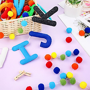 Alphabet Garland Felt Banners Alphabet Wool Felt Garland Letters Banners Wall Hanging for Toddler Room Nursery Baby Room Decor