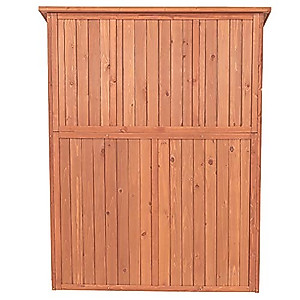 Leisure Season SCT1753 Storage Cabinet with Drop Table - Brown - Large Outdoor and Indoor Vertical Cabinets for Gardening, Garage - Tool Organizer with Compartments and Shelves for Garden, Backyard