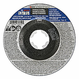 BOSCH GWX27AL450 4-1/2 In. x 1/4 In. X-LOCK Metal Grinding Abrasive Wheel 24 Grit Compatible with 7/8 In. Arbor Type 27 for Applications in Aluminum Grinding
