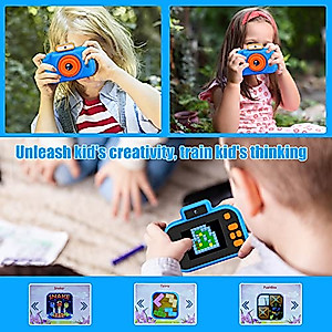 Kids Camera Toys for 3 4 5 6 7 8 9 10 Years Old Girls Boys, Toddler Digital Selfie Camera with 32G SD Card, Portable HD Digital Video Camera Christmas Birthday for Children Age 3-9