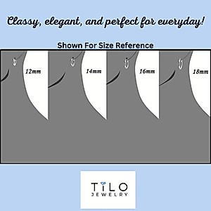 14k White Gold Polished Round Hoop Earrings, 18mm (0.7 inch Diameter)…