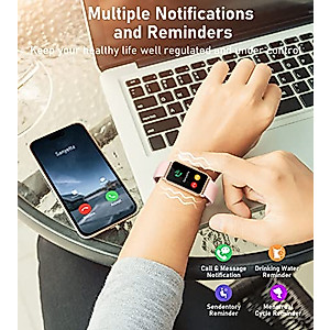 Smart Watch Fitness Tracker with Heart Rate Blood Oxygen Blood Pressure Sleep Monitor 100 Sports Modes Step Calorie Counter Activity Health Trackers IP68 Waterproof for Android Phones iPhone Women Men