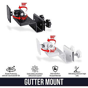 Wasserstein Gutter Mount Compatible with Ring, Arlo, Blink, Reolink Cams & Compatible Solar Panels (3 Pack, White)