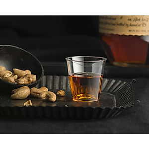 Embellish 100 Plastic Shot Glasses 2 oz, Crystal Clear Disposable Hard Mini Cups, Great for Whiskey, Jello Shots, Sample Tasting, Sauce, Dipping, Condiments, Perfect For Home, Bar, Parties,