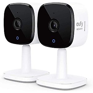 eufy Security, 2K Indoor Cam 2-Cam Kit, Plug-in Security Indoor Camera with Wi-Fi, IP Camera, Human and Pet AI, Works with Voice Assistants, Two-Way Audio, HomeBase Not Required. (Renewed)