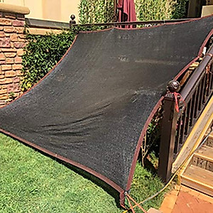 HLMBQ Black Shade Net Cloth 6.6'x10' Sunblock Privacy Screen Fabric Sun Mesh Net Shade Rate 90% Garden Patio RV Railing Window Custom Make Size