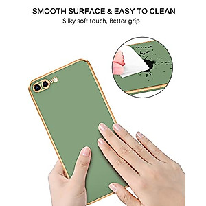 BENTOBEN iPhone 8 Plus Case, Phone Case iPhone 7 Plus, Slim Thin Shockproof Protection Kickstand Drop Protective Bumper Girls Women Boy Men iPhone 8 Plus/iPhone 7 Plus 5.5 Cover, Light Green Design