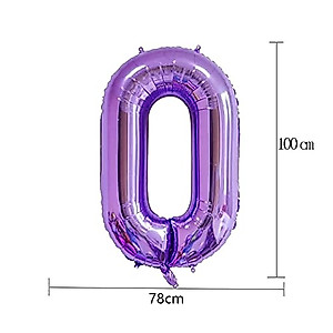Purple 30 Number Balloon 40 inch Jumbo Foil Balloons with Detachable Crown Foil Prom Balloon for 30th Birthday Party Decoration 30 Wedding Anniversary Photos Props Supplies