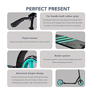 6KU Kick Scooter for Kids Ages 8-12 with Suspension System, Adjustable Height, Quick-Folding Design, and Shoulder Strap - Safe and Smooth Ride for Big Kids Ages 6-12