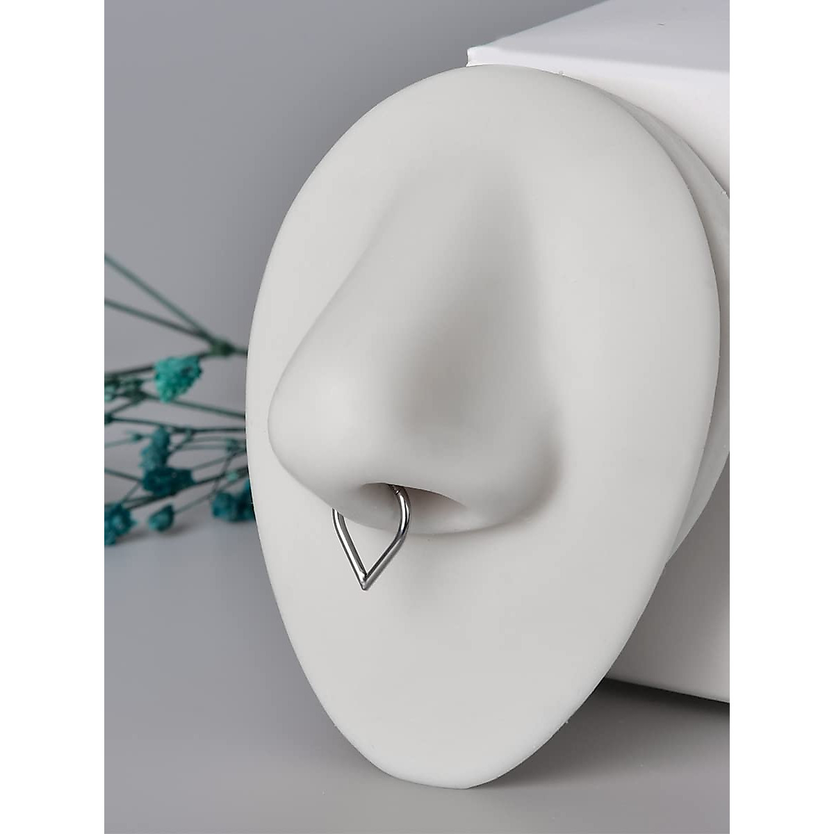 Lantine Teardrop Septum Ring Set 316 Stainless Steel Daith Piercing Jewelry Rook Snug Tragus Cartilage Hinged Segment Clicker Ring