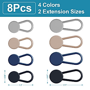 KUNTAERY 8 PCS Button Extenders for Jeans, Pants Waistband Expanders, Instant Waist Extender Buttons for Women and Men, No Sew Jeans Waist Extension 1-1.4 Inches