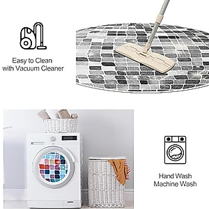 Round Area Rugs,Disco Super Soft Retro Non-Slip Carpet Door Mat for Bathroom Bedroom Bath Bedside Floor Mats (Grey,4 Feet)…