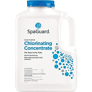 SpaGuard Chlorinating Concentrate 5lb Spa Chlorine with ScumBoat Scum Absorber & Digital Hot Tub Care Ebook