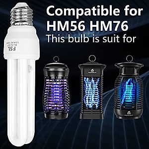 Bug Zapper Light Bulb,Homesuit 15W U Type Bug Zapper Replacement Bulb, Bug Zapper Light 2U15W for Original Homesuit 15W/18W Bug Zapper