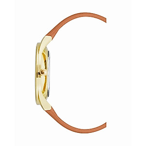 Nine West Women's Japanese Quartz Dress Watch with Faux Leather Strap, Brown, 18 (Model: NW/1994CHHY)