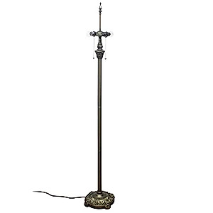WERFACTORY Tiffany Floor Lamp Base Only, For 16-24 Inch Stained Glass Lampshade Height 62 Inch Bronze Finished Resin Base Antique Standing Lighting Base Replacement Only Wide 11 Inch