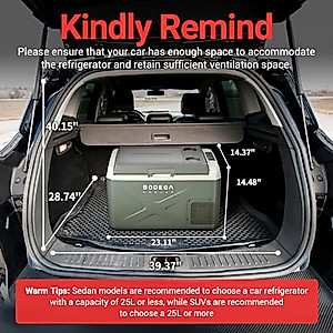 BODEGACOOLER 12 Volt Car Refrigerator, Electric Cooler Portable Freezer WIFI APP Control, 32Quart(30L) RV Car Fridge-4℉-68℉, 12/24V DC100-240 Volt AC for Outdoor Camping,Travel,Vehicles,Home Use