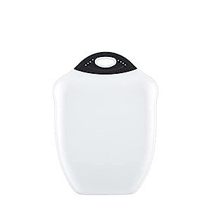 Dexas Chop & Scoop Cutting Board, 9.5 by 13 inches, White with Black Handle