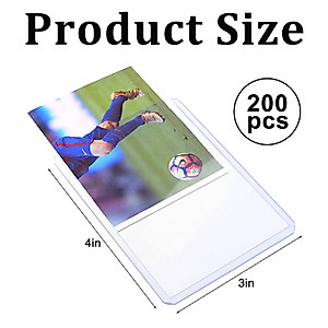 200 Pcs 3 x 4" Top Loader Card Sleeves Trading Card Topload Holder Clear Protective Sleeves Holder for Baseball Card, Sports Cards, Trading Card