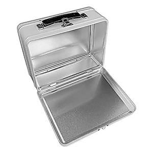 Do It Yourself DIY Medium White Lunch Box Tin for Storage, Crafts and Scrapbook Fun Activities