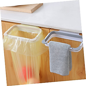 BUGUUYO Hanging Trash Holder Grey Garbage Rack for Kitchen Door Hanger Organizer for Efficient Waste Disposal Space Saving Design