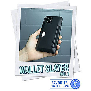 Smartish iPhone 11 Pro Max Wallet Case - Wallet Slayer Vol. 1 [Slim + Protective] Credit Card Holder (Silk) - Black Tie Affair