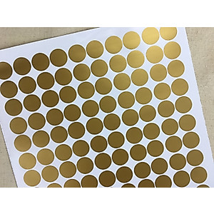 Easy Peel & Stick Gold Wall Decal Dots, 1.2inch (216 Decals) Safe on Paint Walls Removable Metallic Vinyl Polka Dot Decor, Round Circle Art Glitter Stickers, Paper Sheet Room Set