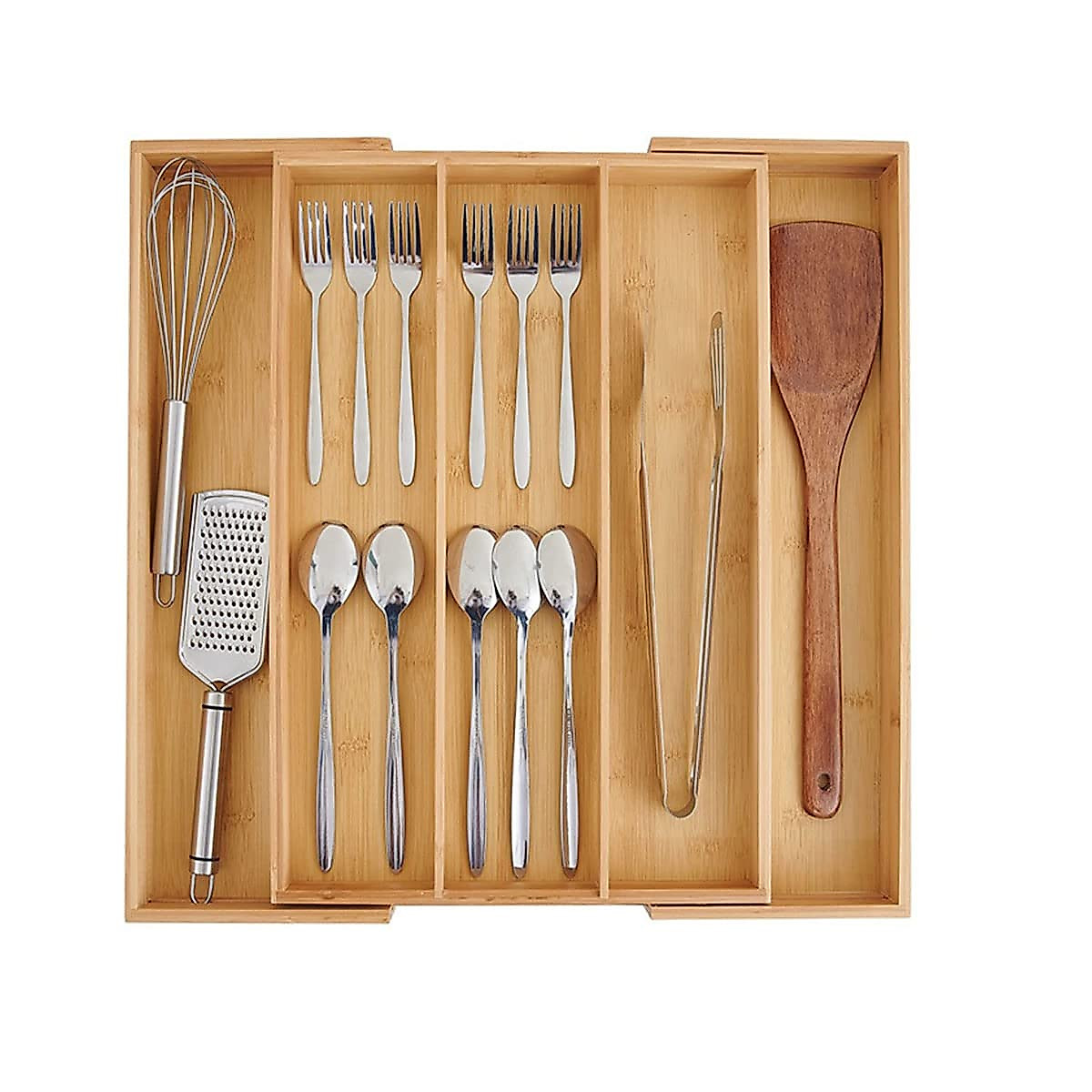 Expandable Drawer Organizer - Premium Cutlery and Utensil Tray for Silverware, Flatware, Knives in Kitchen, Bedroom, Living Room