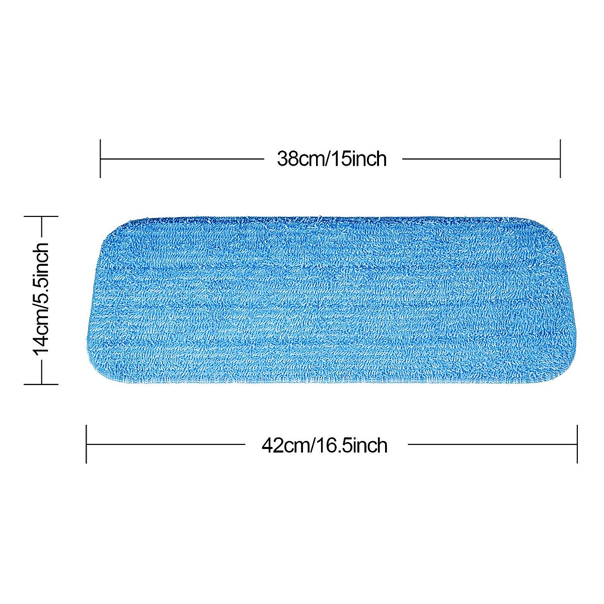 Boao 10 Pieces Reusable Microfiber Mop Pads Head Replacement 16.5 Inch Cleaning Reveal Spray Pads Refills Machine Washable Cloth Fit for Most Mops