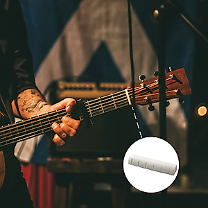 Frenflu 2 Sets 4pcs 6 String Acoustic Guitar Bone Bridge Saddle and Nut Made of Real Bone (Ivory)