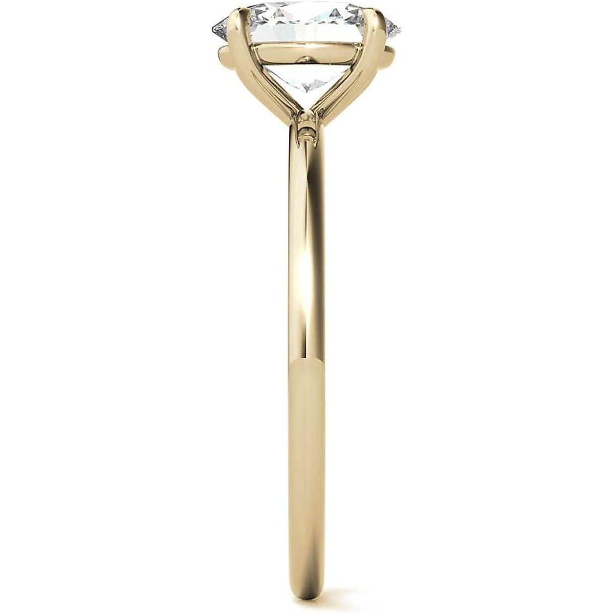 CUSTOMIZE JEWELS 3.00 Carat -10x8 mm Brilliant Oval Cut Moissanite Solitaire Engagement Ring with Plain Band 14k Yellow Gold,D-VVS1 (5.5)