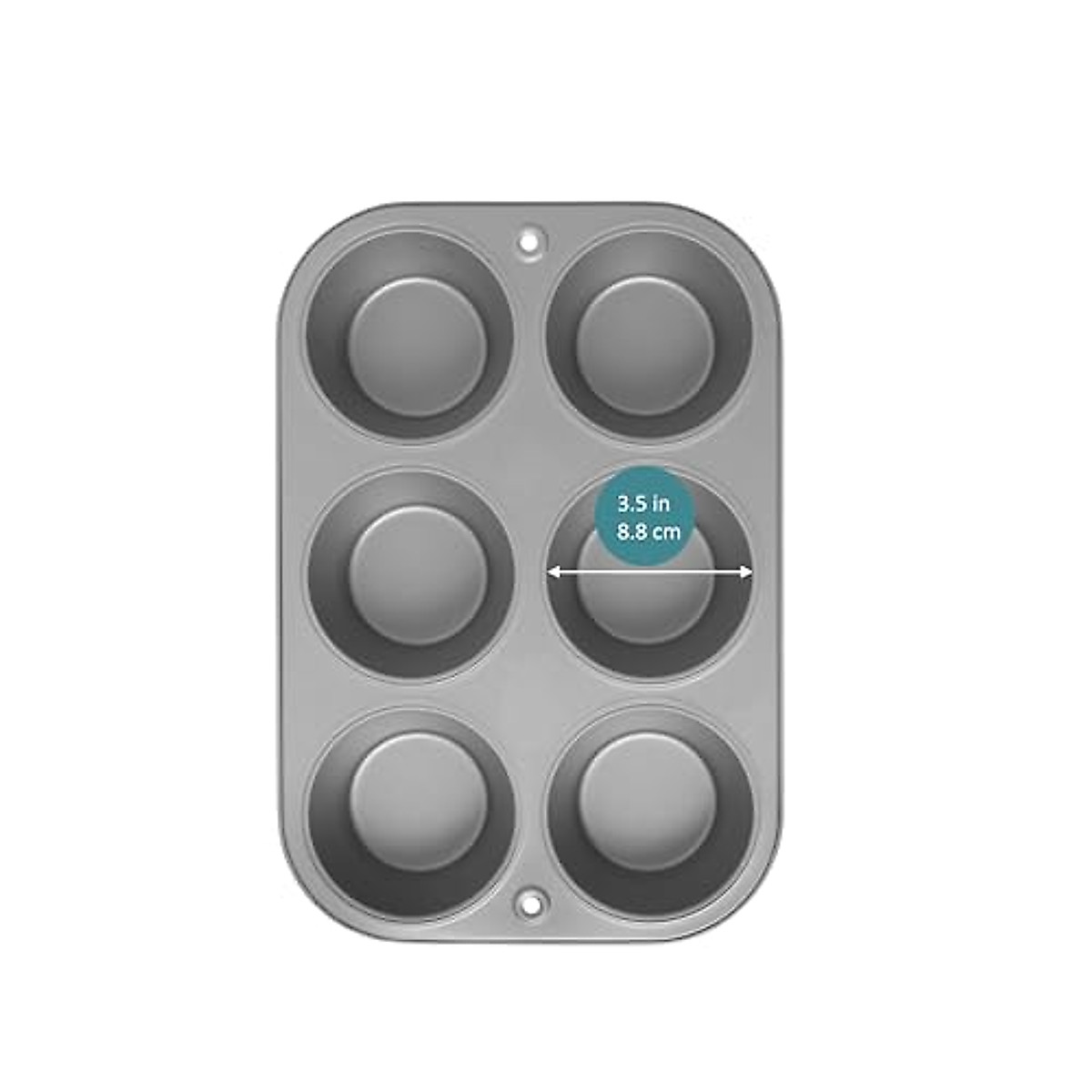 G & S Metal Products Company OvenStuff Set of Two Nonstick 6-cup Jumbo Muffin Pan, Gray, HG236-AZ