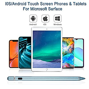 Stylus Pens for Touch Screens,Stylus Pencil Compatible for Apple,Universal Fine Point Stylus for iOS/Android Smartphone and Tablets,Active Stylus Stylist Pen Pencil for Precise Writing/Drawing (Blue)