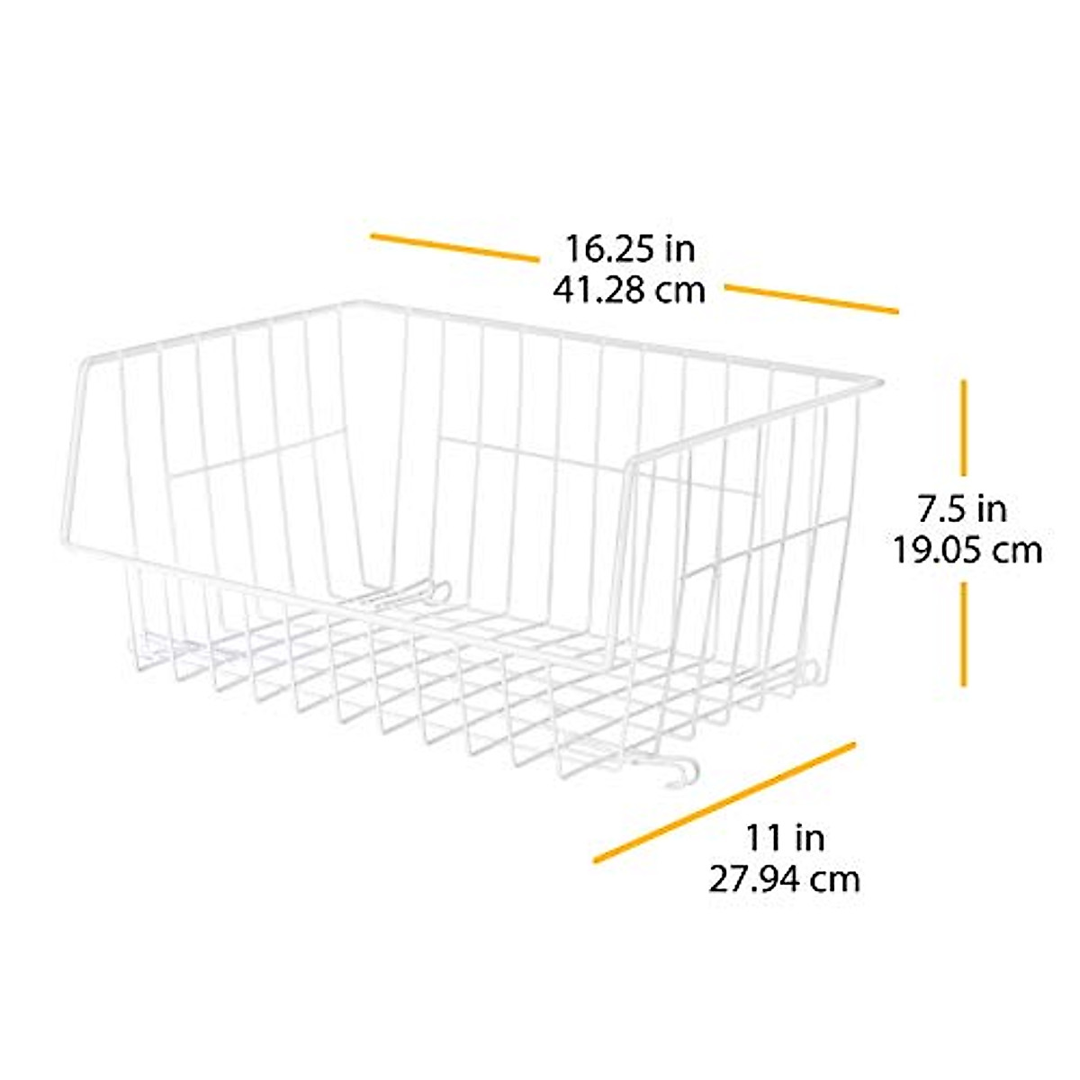 Whitmor Wire Stackable Basket, White