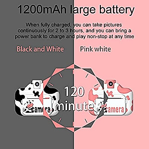 Kids Instant Camera Video Selfie Photo Shooting Digital Camera for Toddlers 32GB SD Card Included Selfie Cartoon Frames Cellphone Photo Printing Portable Lanyard Rechargeable ( Color : Pink )