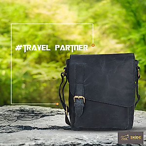 SKiDE Mens Crossbody Leather Sling Bag for Men | Shoulder Sling Travel Bags for Men | Vintage Sling Bag (Royal Blue)