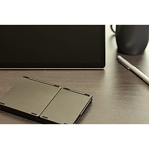 Ares Ultra Slim Pocket Foldable Bluetooth Wireless Keyboard with Touchpad (Black)