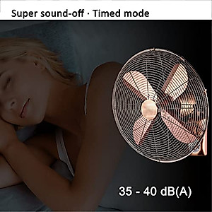 USGitke Wall-Mounted Fan with Remote Control 16 Inch/18 Inch Low Noise Three-Speed Adjustable Retro Fan (Color : Bronze, Size : 18In(50 X 55 * 30cm))