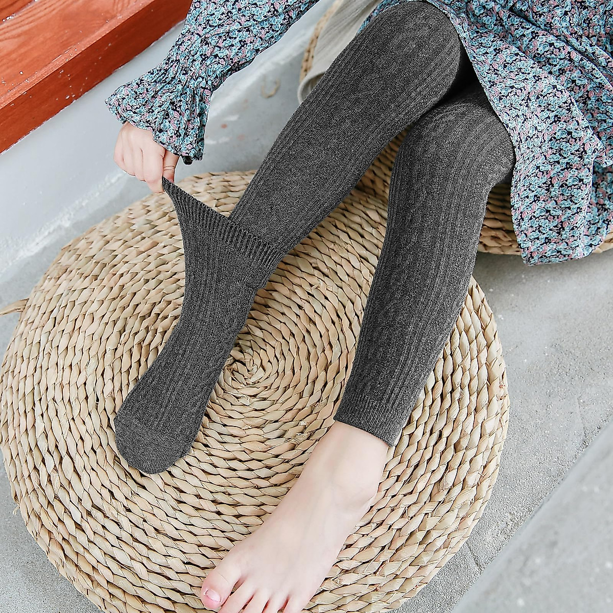 BOOPH Girls Leggings Pants Sock Set Toddler Footless Tights 2-4T Multi1