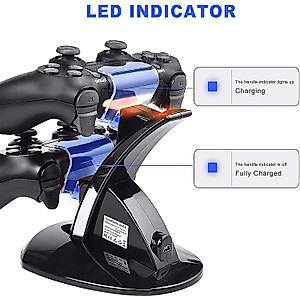 PS4 Controller Charger,Vergissm Playstation 4 / PS4 / PS4 Pro / PS4 Slim Controller USB Charging Docking Station Stand for Sony PS4 Controller