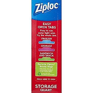 Ziploc Kitchen Storage Bags Qt. 7" X 8" 2 Box
