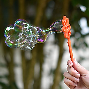 Maxx Bubbles 14" Flower Pot Includes 4oz Bubble Solution, 4 Wands and Watering Can, Botanical Collection, Outdoor Bubble Machine Maker, Great Gift and Decoration for Birthday, Bridal and Shower