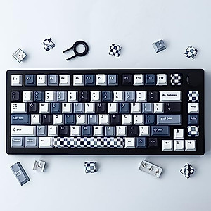 TYRIXKI PBT Keycaps 134 Keys Mosaic Custom Keycaps Dye-Sublimation Set with 7U Spacebar Cherry Profile for US Layout Cherry MX Swithes Mechanical Keyboards