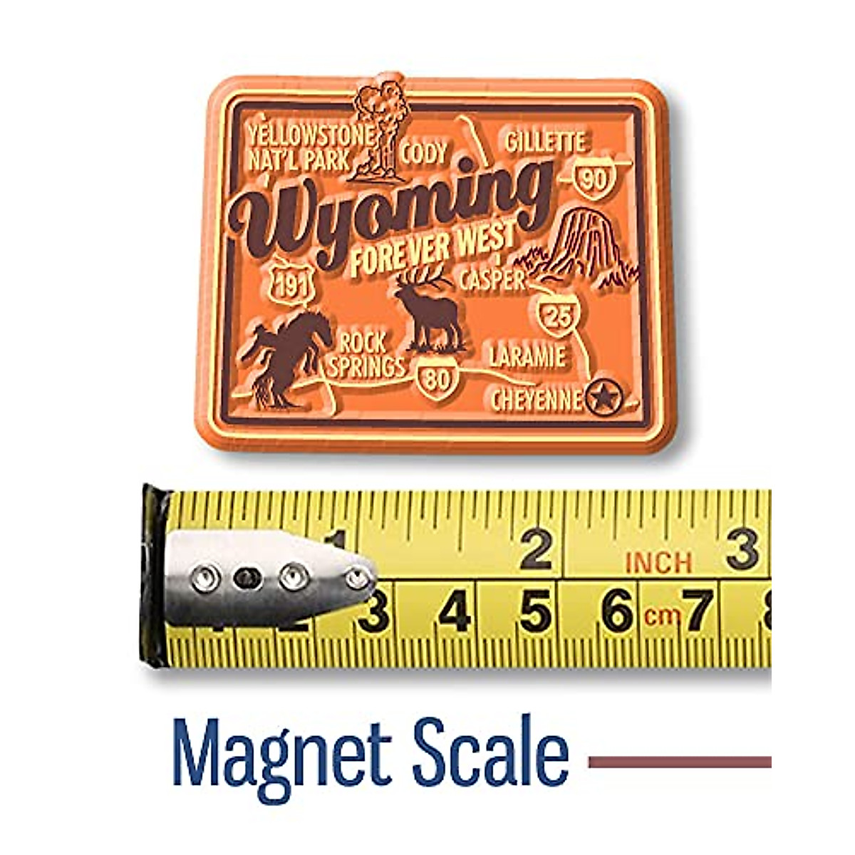 Wyoming Premium State Magnet by Classic Magnets, 2.3" x 1.8", Collectible Souvenirs Made in The USA